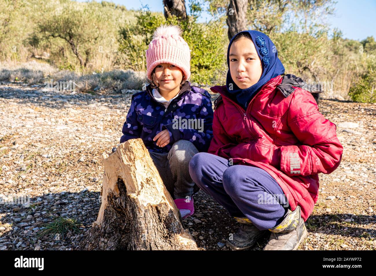 Moria Camp Lesbos Greece Child refugees Stock Photo - Alamy