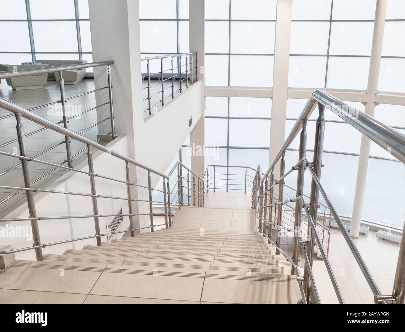 Chrome metal handrail hand rail hi-res stock photography and images - Alamy