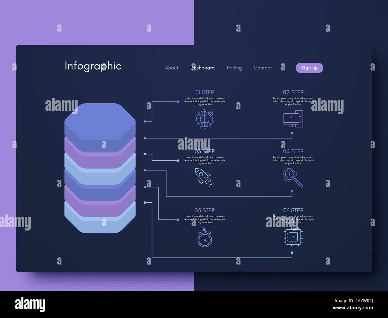Vector graphic infographics. Template for creating mobile applications ...