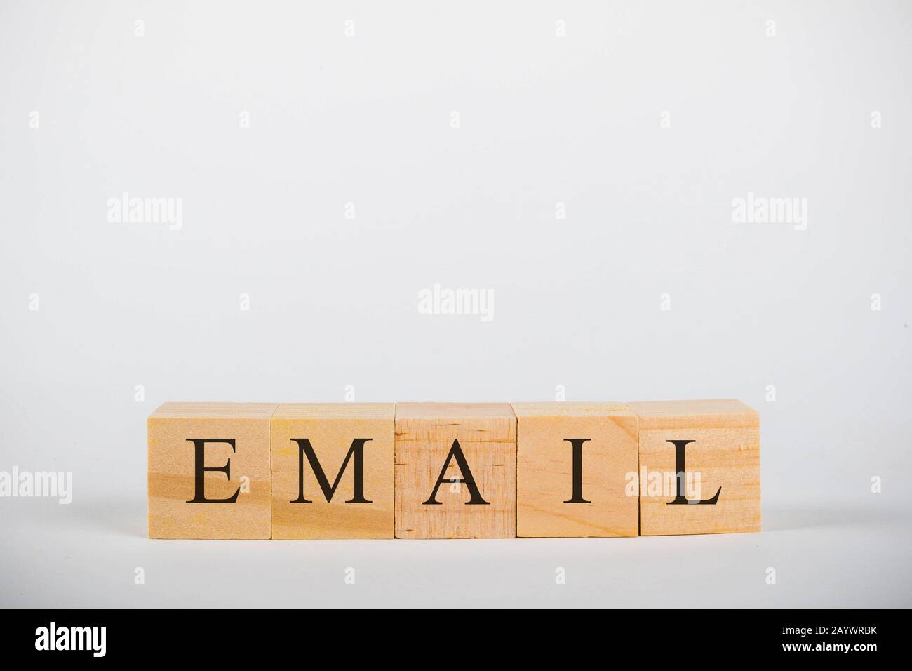 Wooden cubes with lettering spelling Email Stock Photo - Alamy