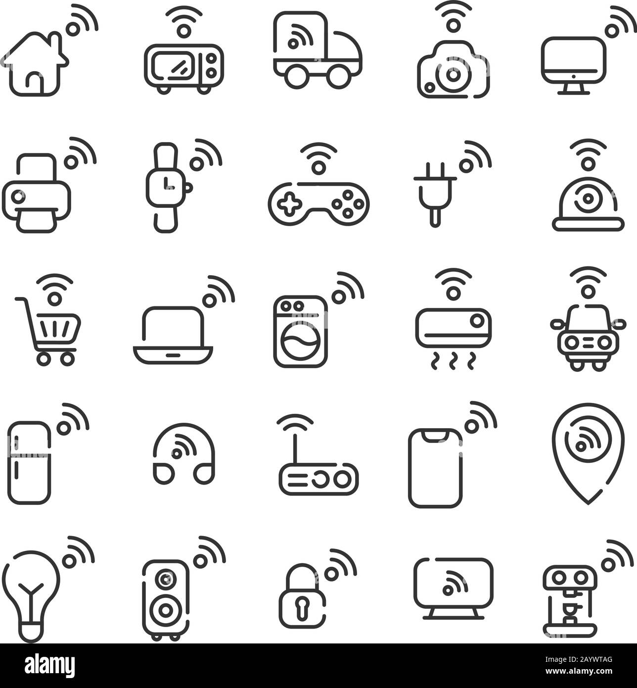 Internet of Things outline icon set. Vector and Illustration Stock Vector Image & Art - Alamy