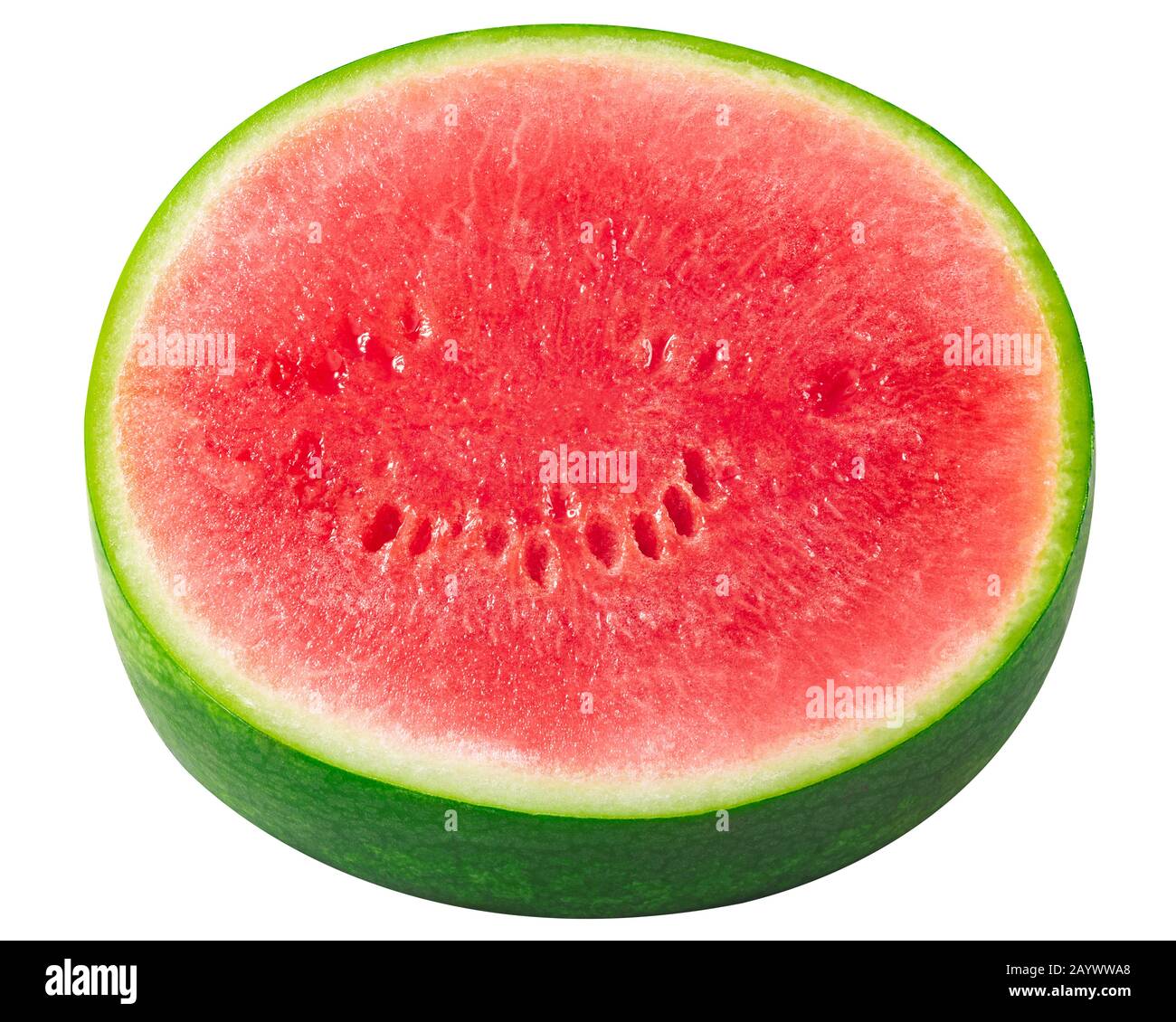 Watermelon round slice (cut from Citrullus lanatus), isolated Stock ...