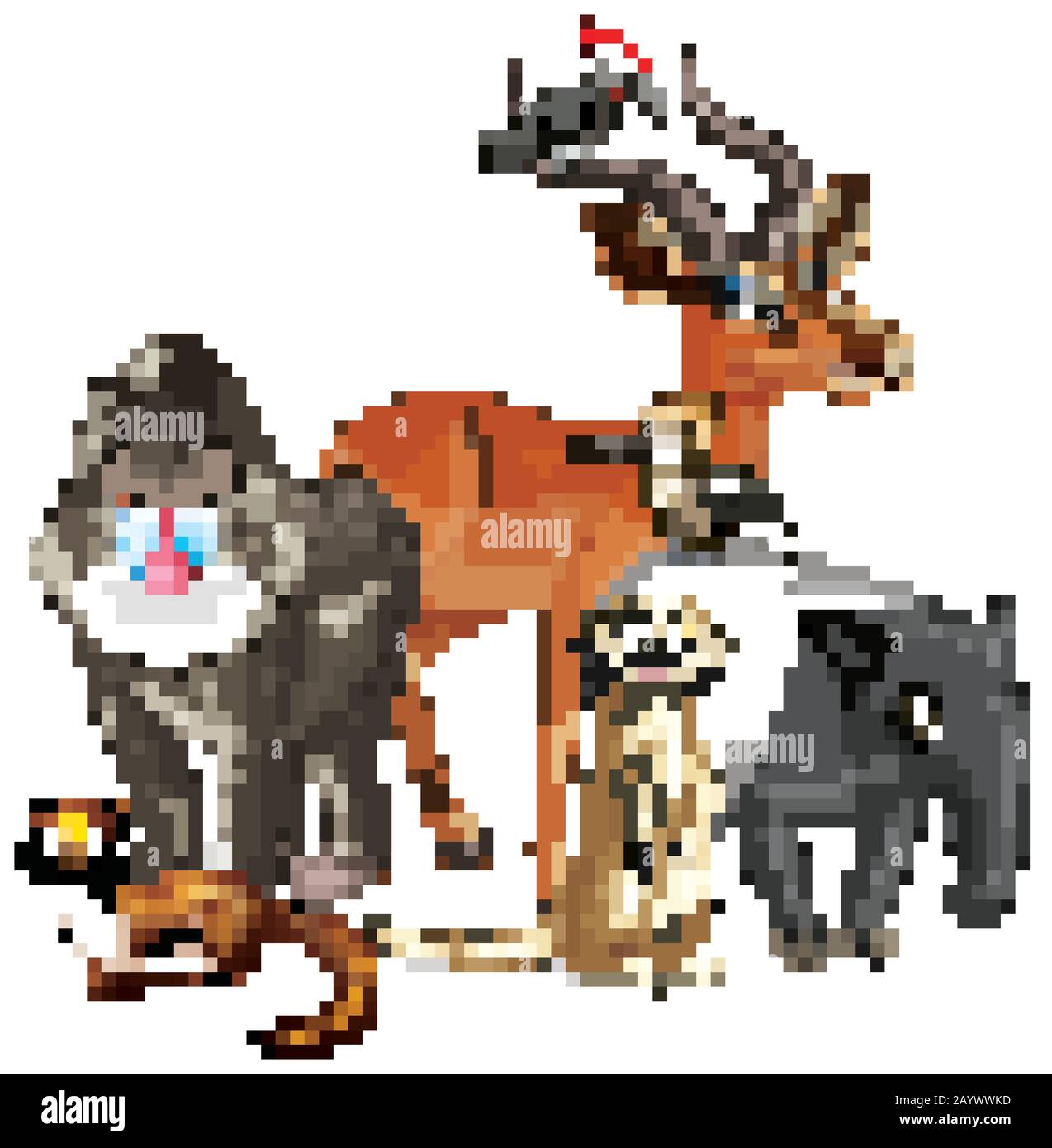 Isolated picture of many animals illustration Stock Vector Image & Art ...