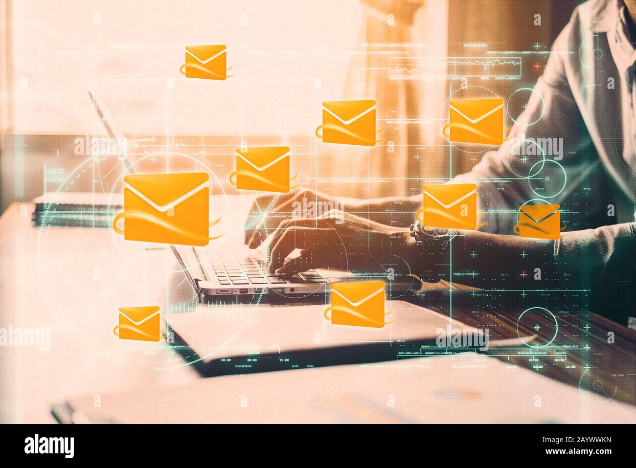 technical screen Hotmail scatter Stock Photo - Alamy