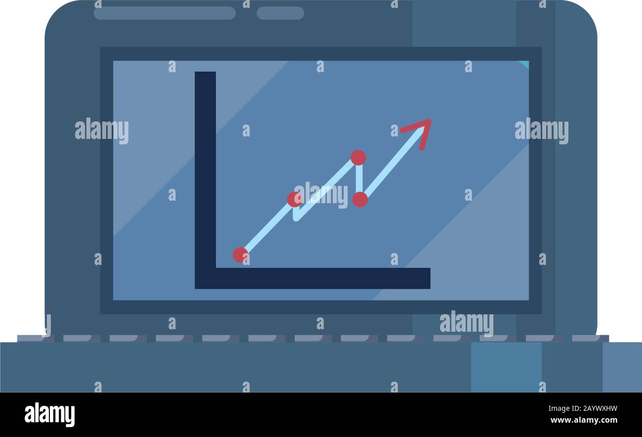 Workflow inside laptop fill style icon design, Infographic data information business analytics ...