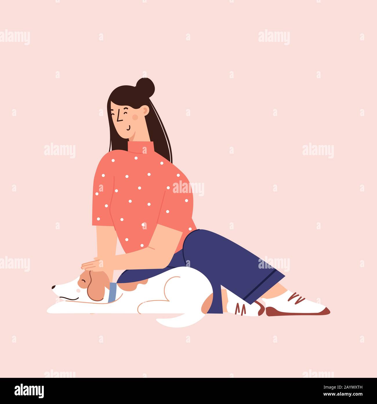 Cuddling at home Stock Vector Images - Alamy