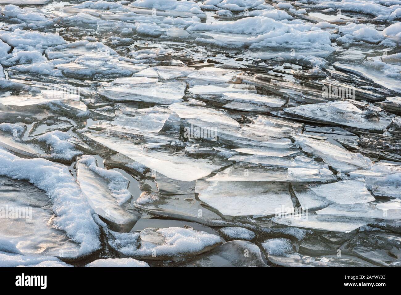 Pack ice, lake freezing Stock Photo - Alamy