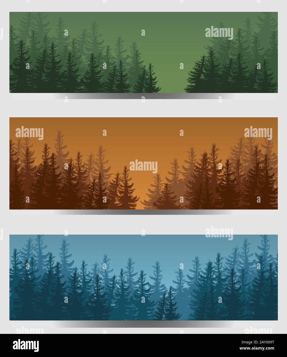 illustration of Coniferous Forest. Travel infographic Stock Vector ...