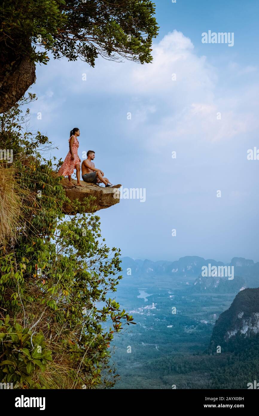 Khao Ngon Nak Nature Trail Krabi Thailand or Dragon Crest,couple men ...