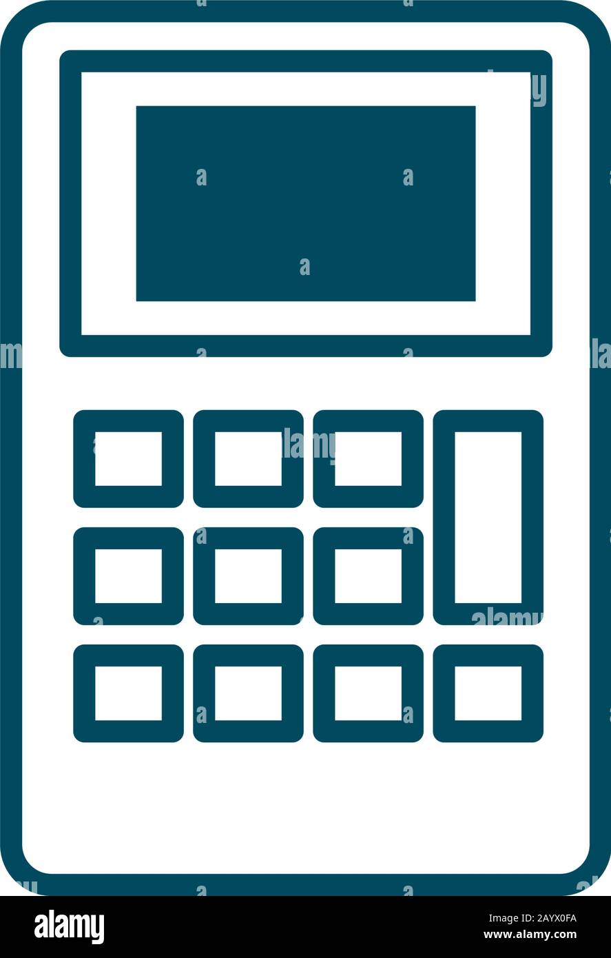 Calculator line style icon design, Mathematics finance device ...