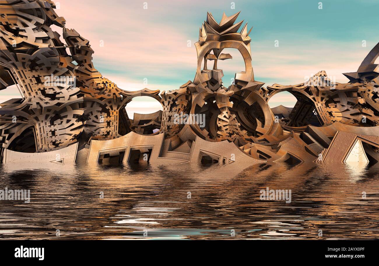 Computer rendered virtual scenery for creative design Stock Photo - Alamy