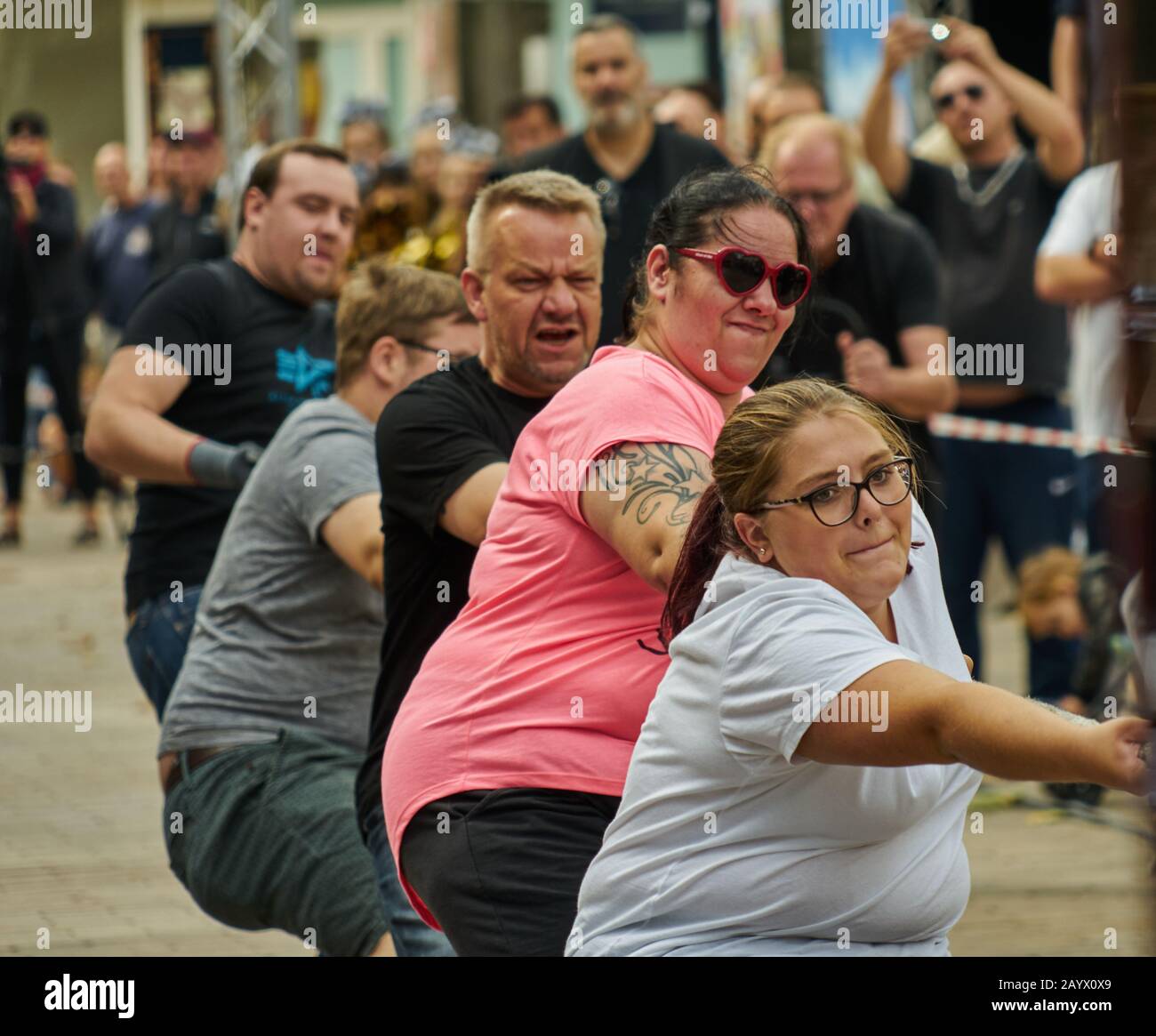 Wolfsburg, Germany, September 1., 2019: Championship in bus pulling on ...