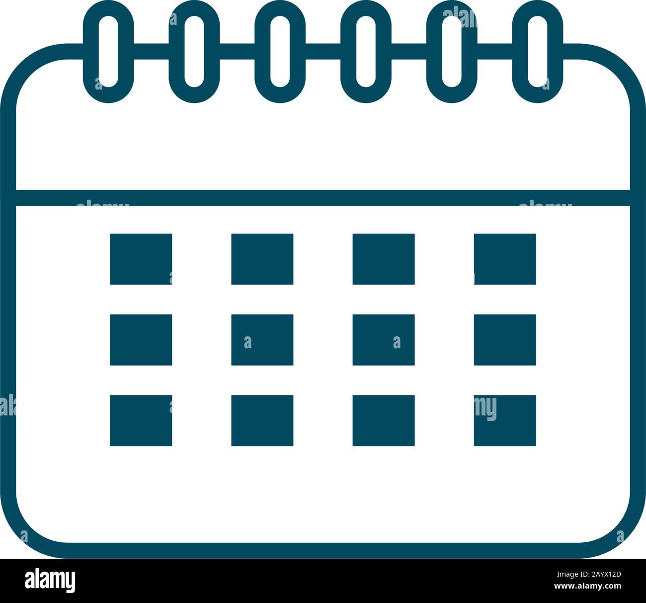 Calendar line style icon design, Planner time event moth date day page ...