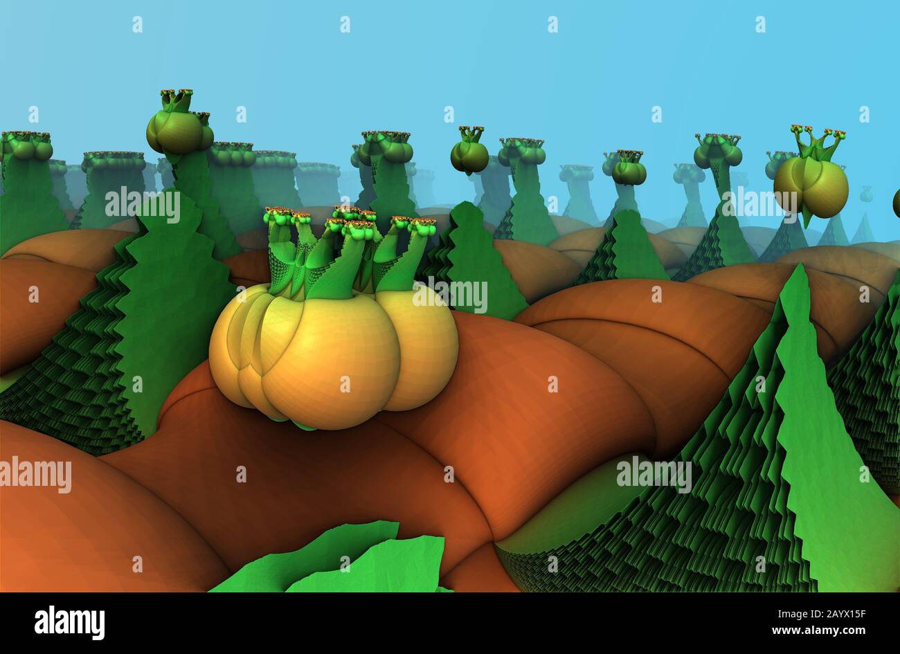 Computer rendered virtual scenery for creative design Stock Photo - Alamy