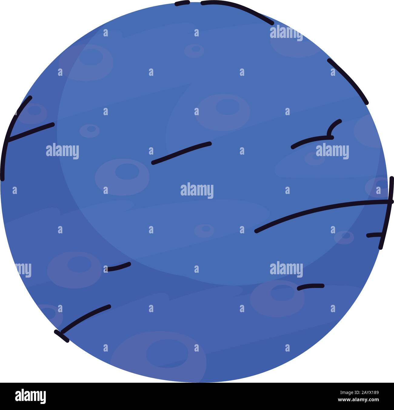 Neptune planet line and fill style icon of Space futuristic cosmos ...