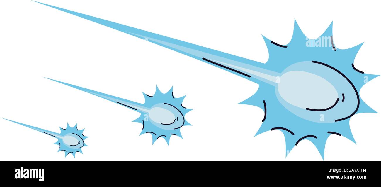 Comets line and fill style icon of Space futuristic cosmos outside ...