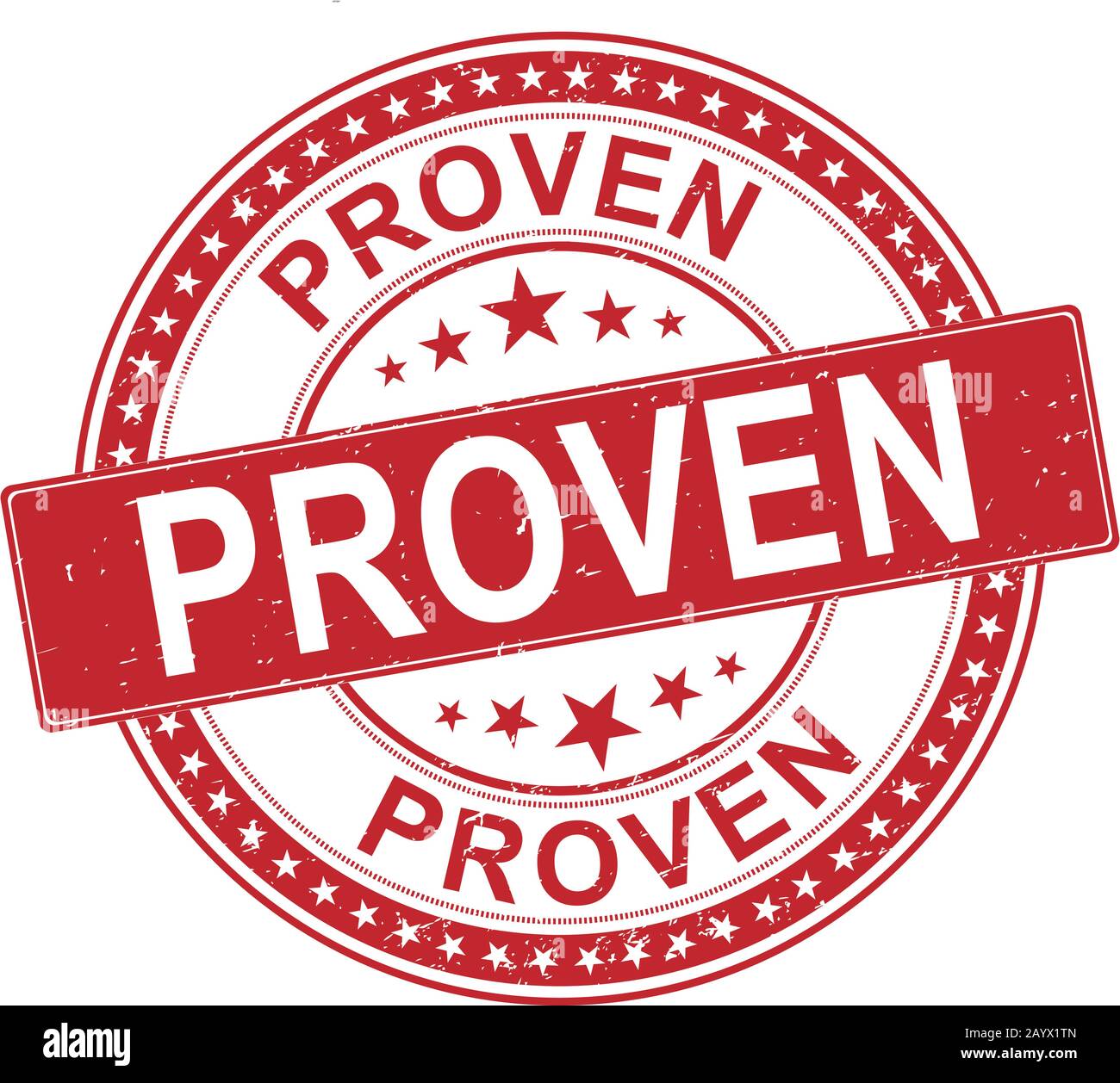 Proven watermark stamp. Text caption with grunge design style. Rubber ...