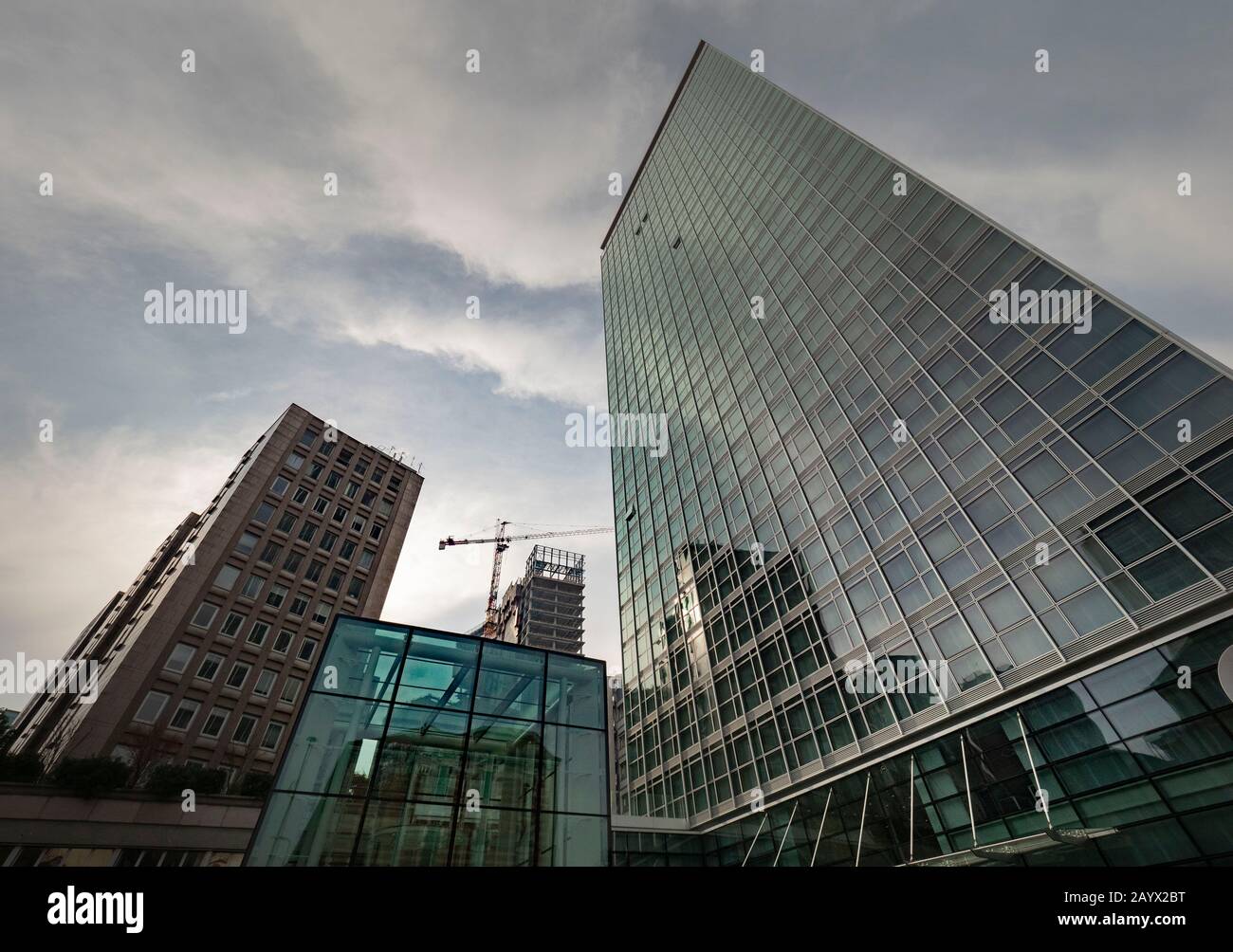 Historic Galfa tower in new modern area of Milano near central station ...