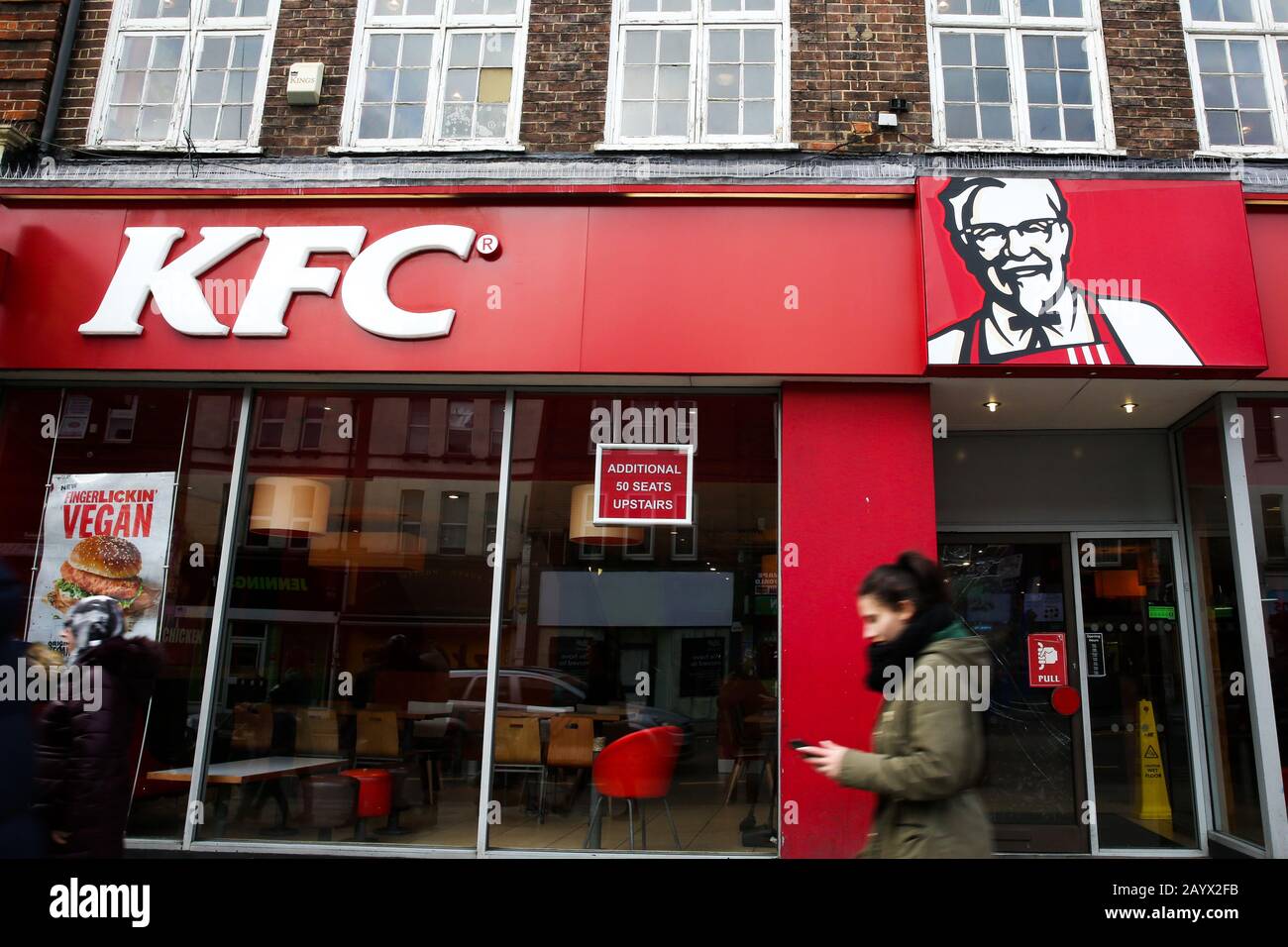 Exterior view of KFC, also known as Kentucky Fried Chicken in London ...