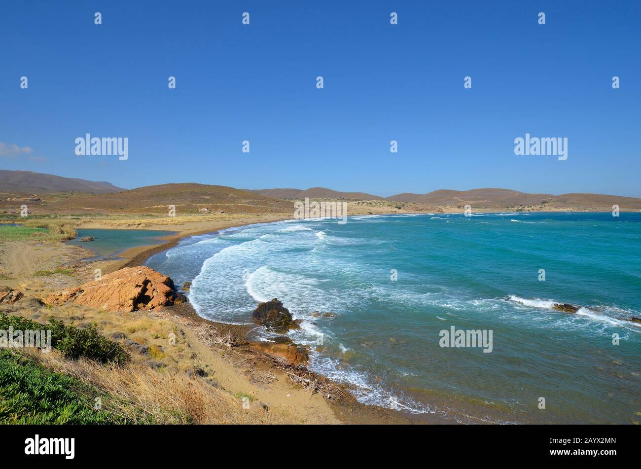 Greece, beach of Gomati on Lemnos Island Stock Photo - Alamy
