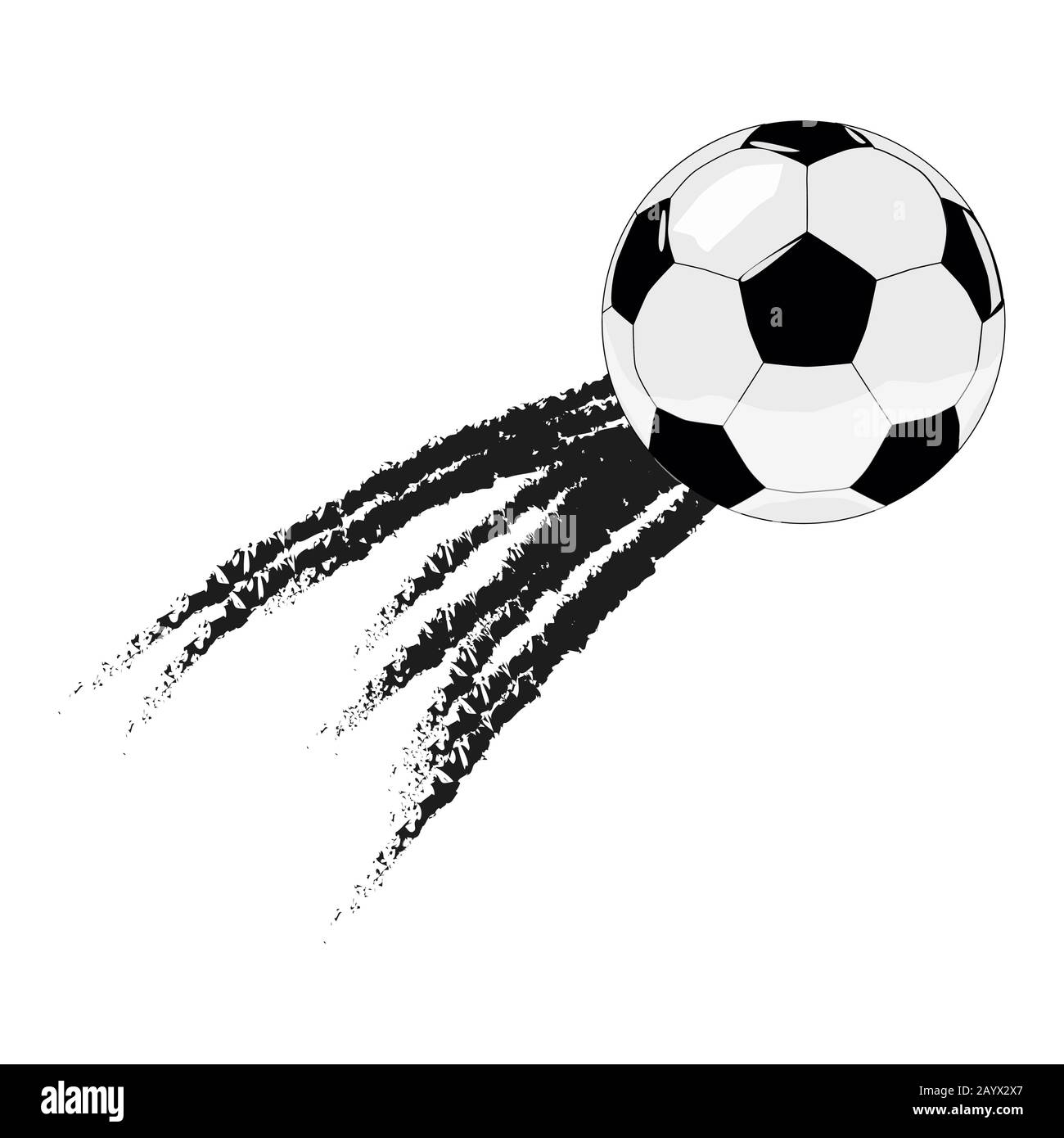 Soccer ball flying forward isolated on a gray background. Soccer ball ...