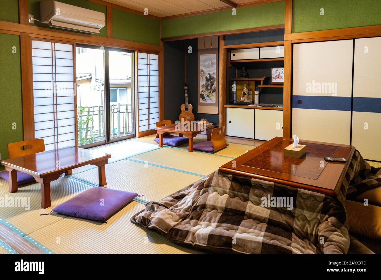 YUNOMINE OSEN, JAPAN, March 23, 2019 : Cozy interior of a traditional ...