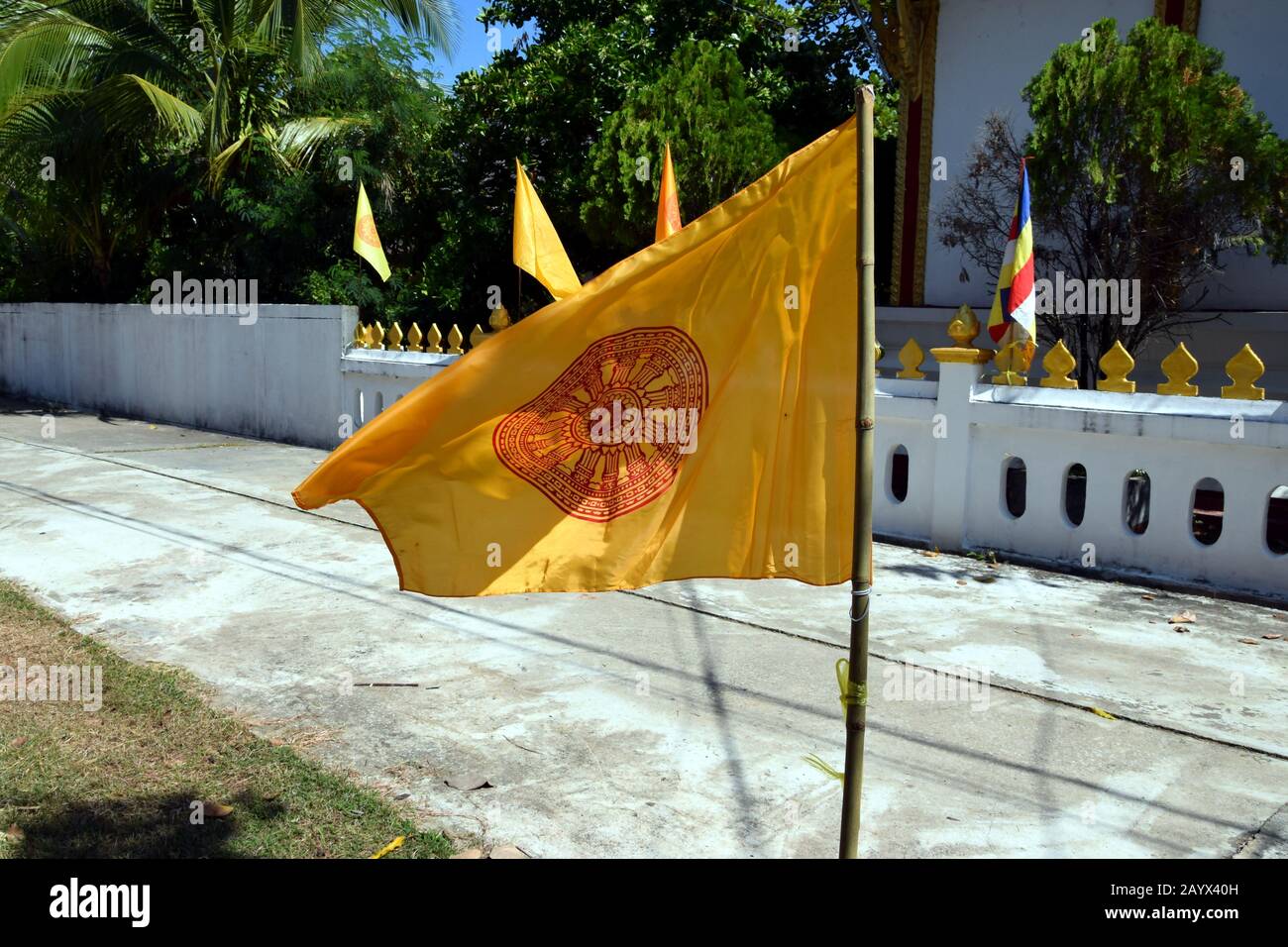 Dharma wheel flag hi-res stock photography and images - Alamy