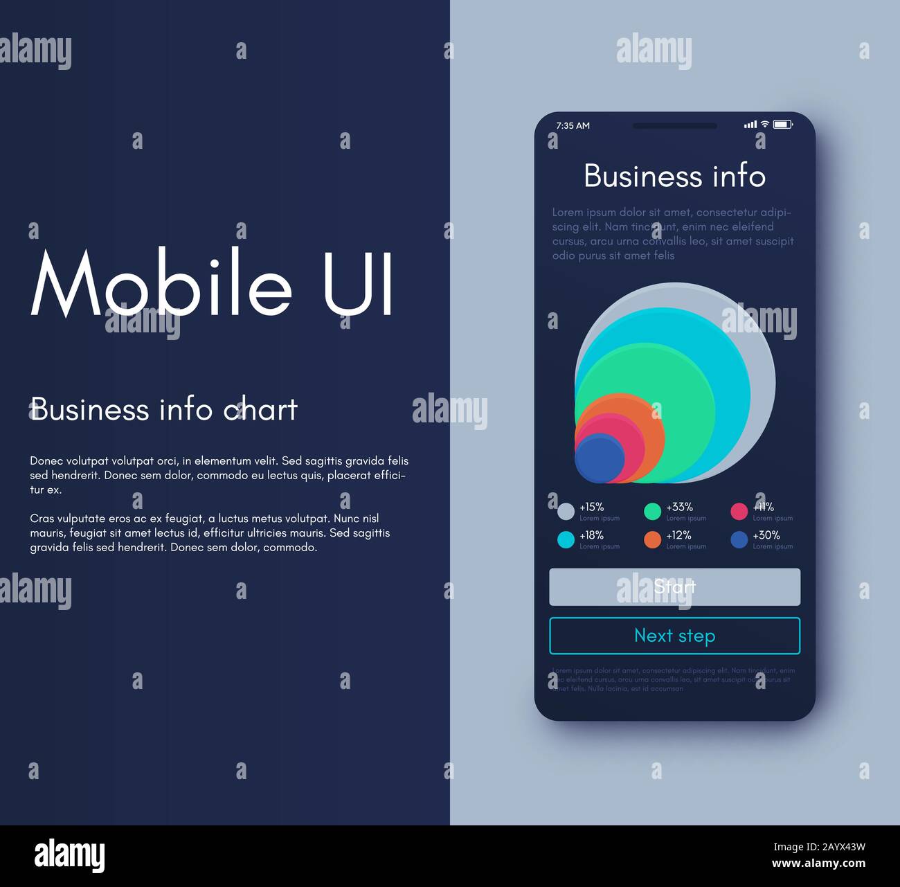 Mobile application infographic interface. Ui design, vector ...