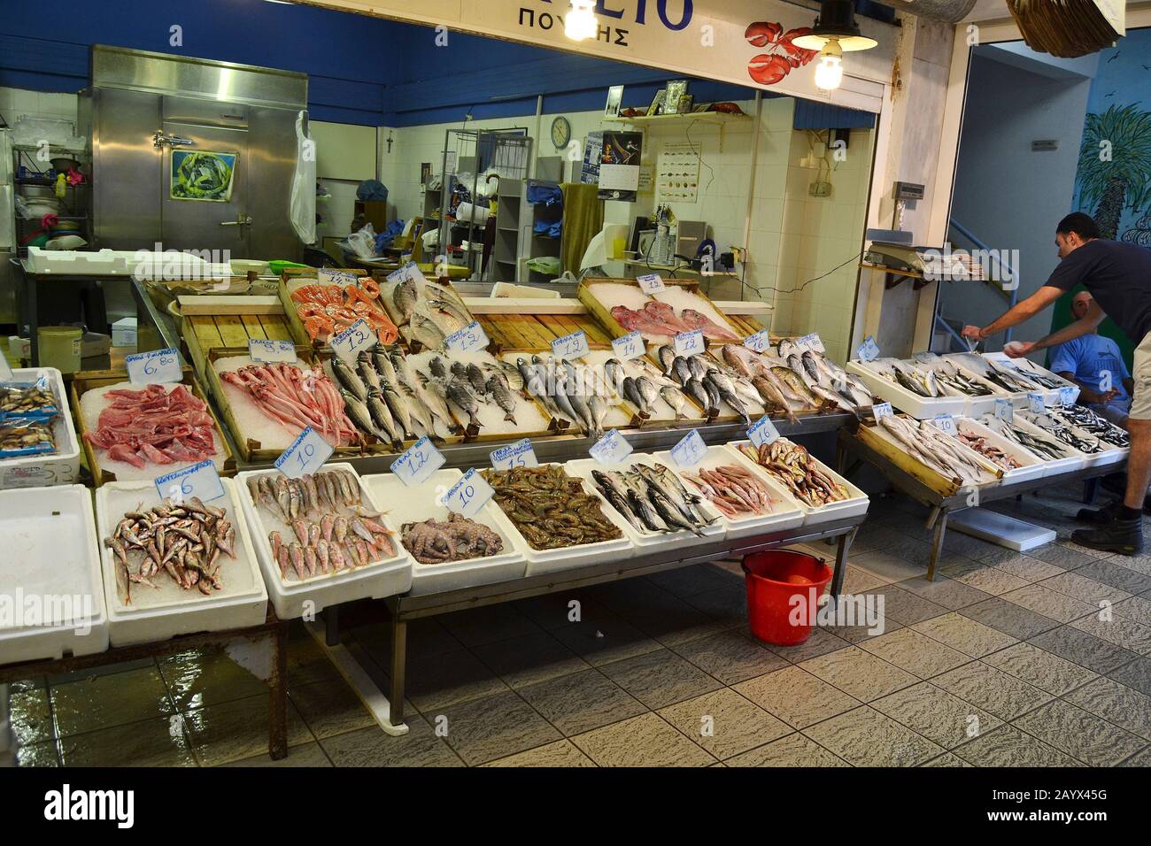 Kavala, Greece - September 15th 2014: Unidentified people and display ...