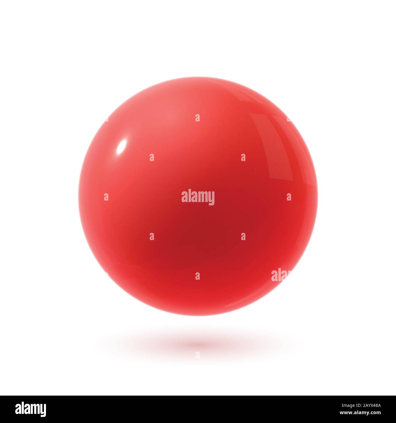 Realistic red glossy 3D sphere with reflection Stock Vector Image & Art ...