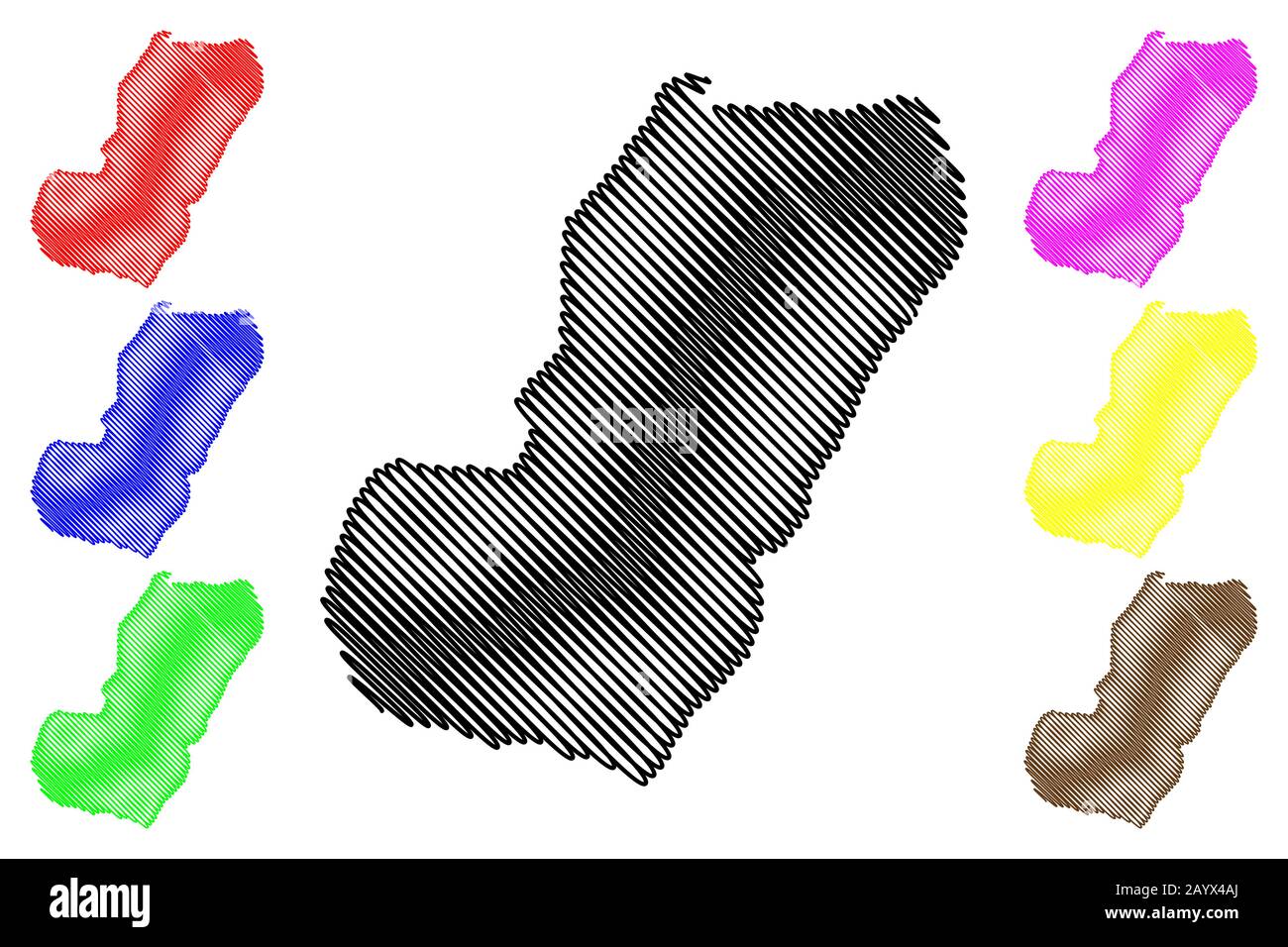Bioko island (Republic of Equatorial Guinea) map vector illustration ...