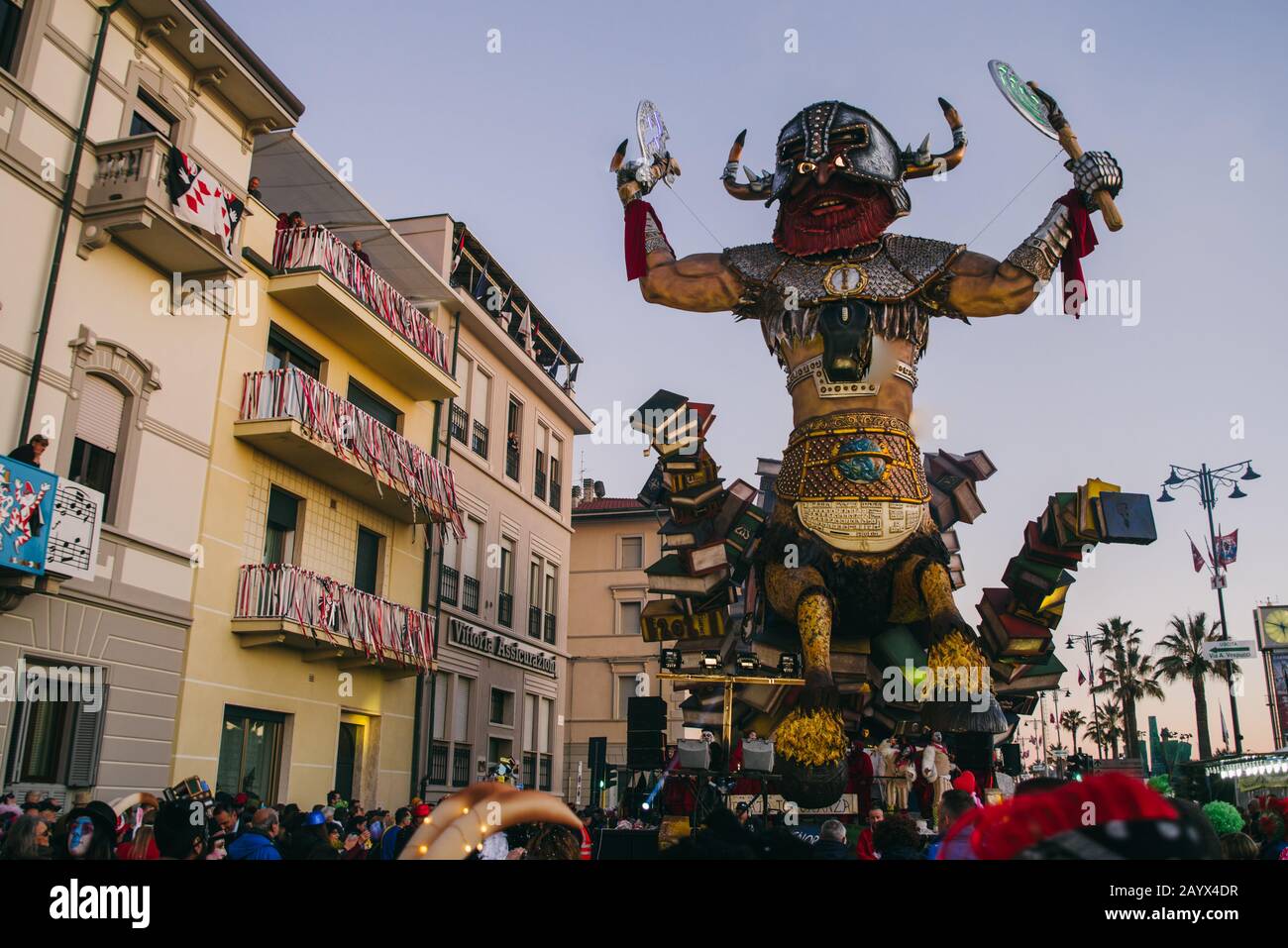 VIAREGGIO,ITALY-FEB.15 2020: giant float parades in the street of ...