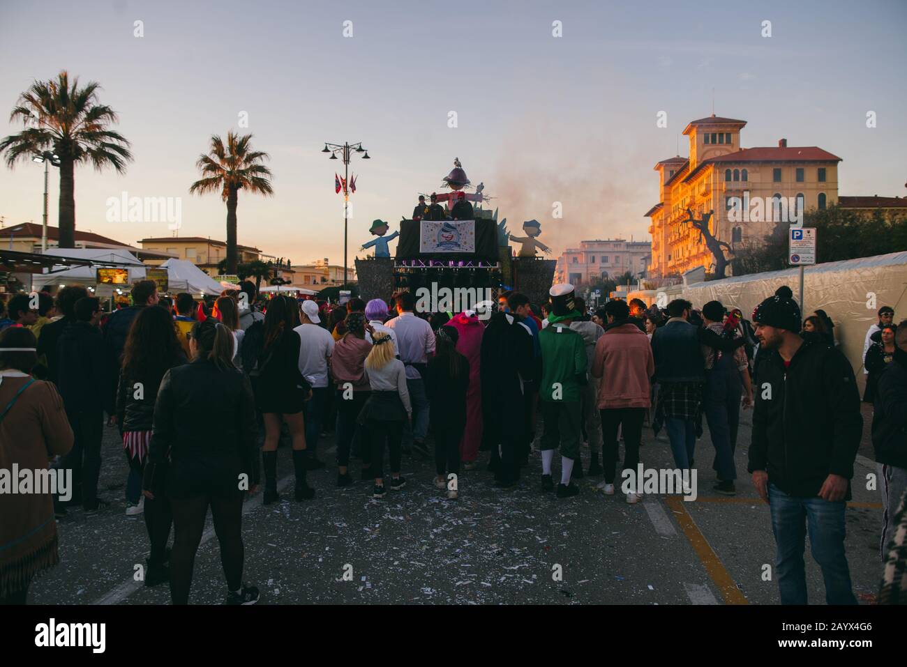 VIAREGGIO,ITALY-FEB.15 2020: giant float parades in the street of ...