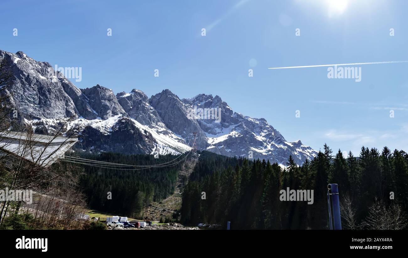 Cable car to the Zugspitze, Germany Bavaria Garmisch Alpen Stock Photo ...