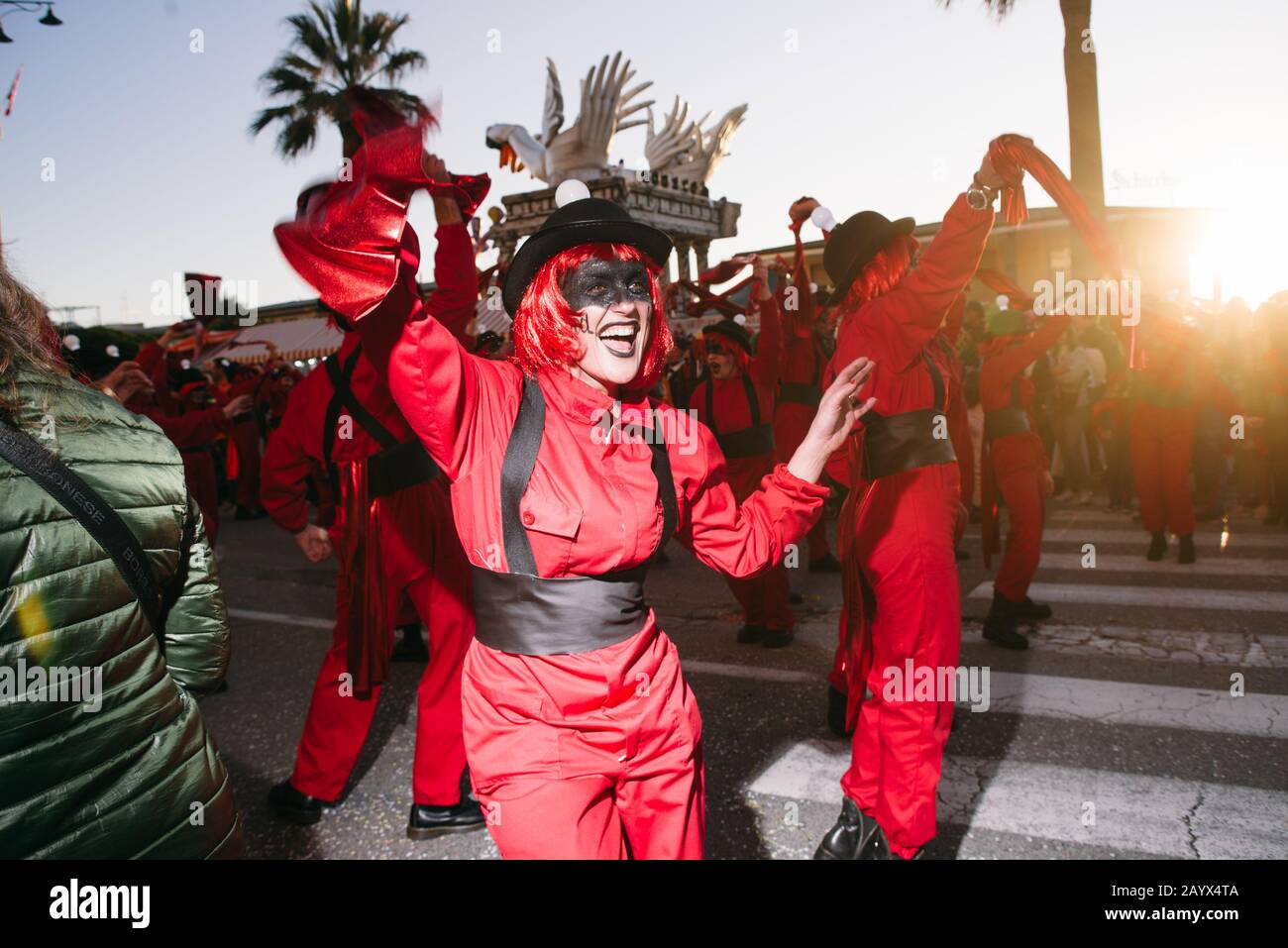 VIAREGGIO,ITALY-FEB.15 2020: giant float parades in the street of ...
