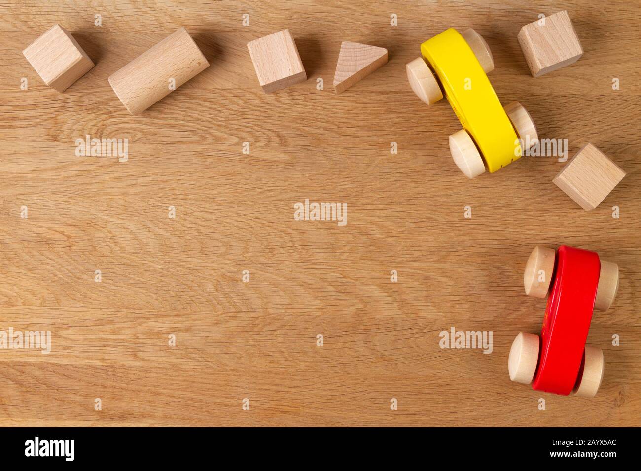 Baby kid educational natural eco zero waste wooden toys frame on wood ...