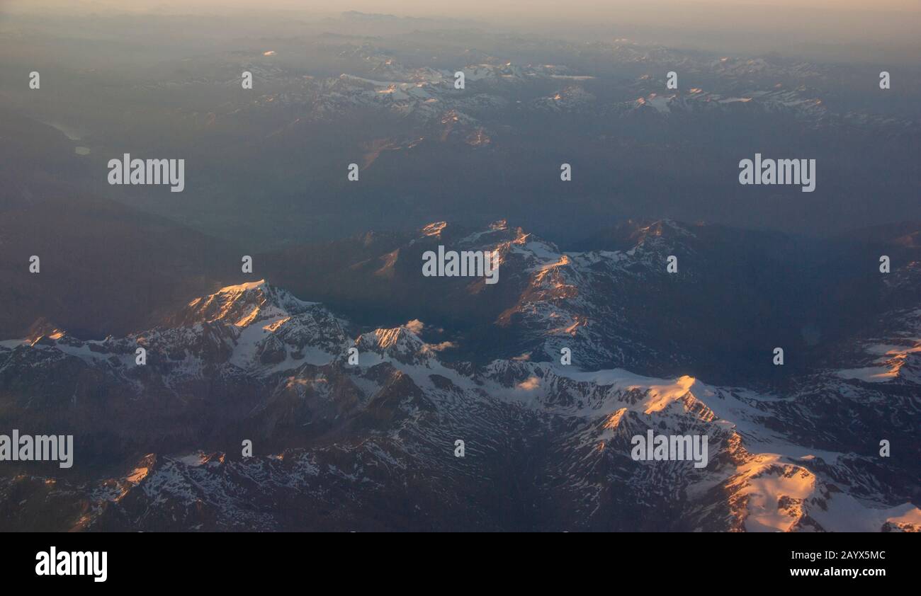 Aerial view of the Alps Stock Photo - Alamy