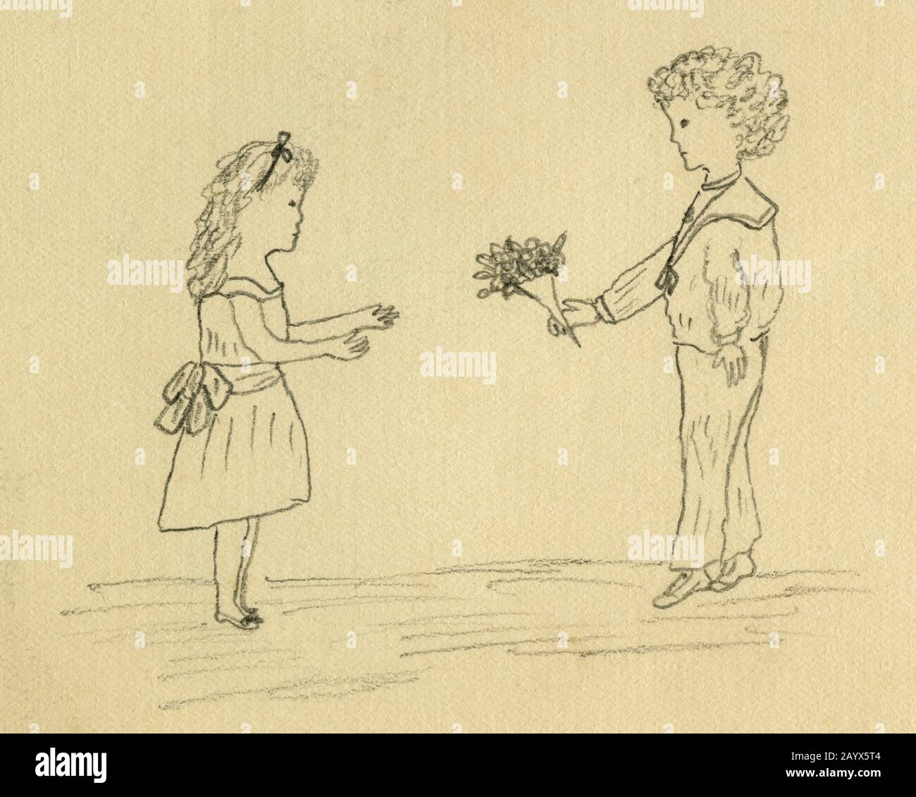 Drawing by late 1800s child hi-res stock photography and images - Alamy