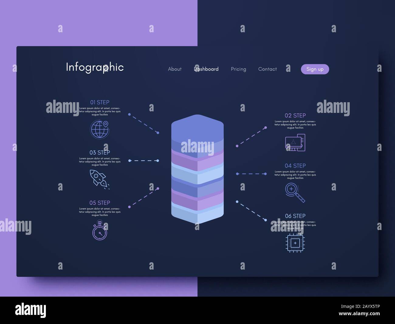 Vector graphic infographics. Template for creating mobile applications ...