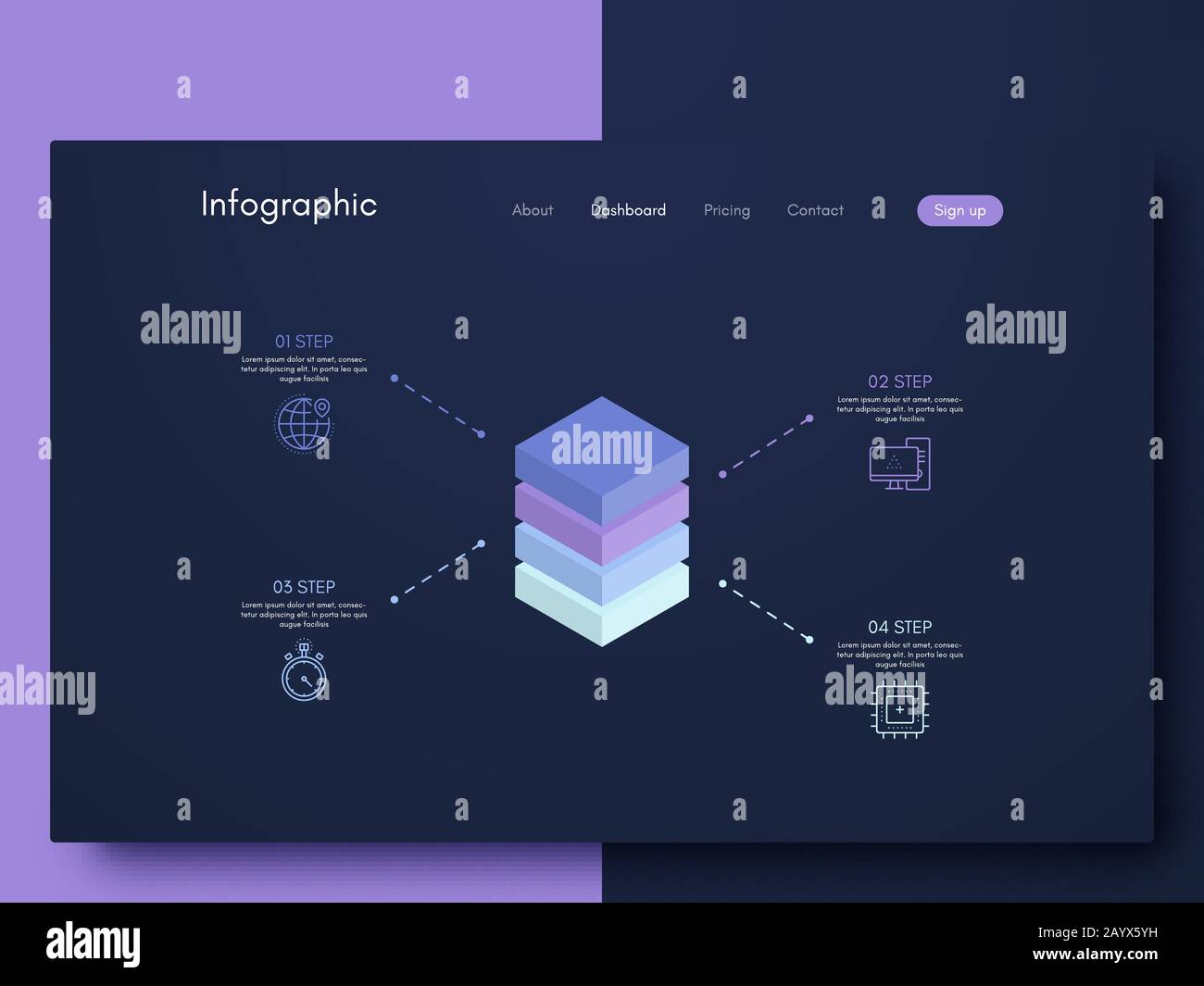 Vector graphic infographics. Template for creating mobile applications ...