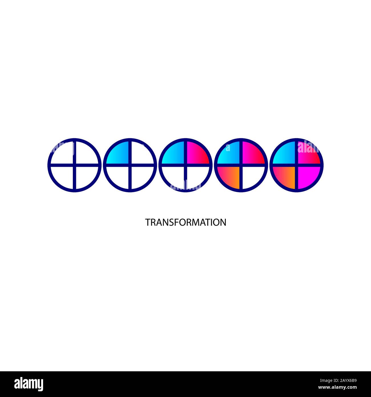 Change logo, evolution color vector icon, trnsform abstract sign ...