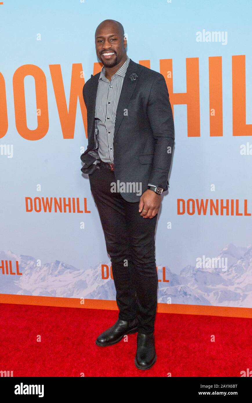 New York, NY - February 12, 2020: Vernon Davis attends the premiere of ...