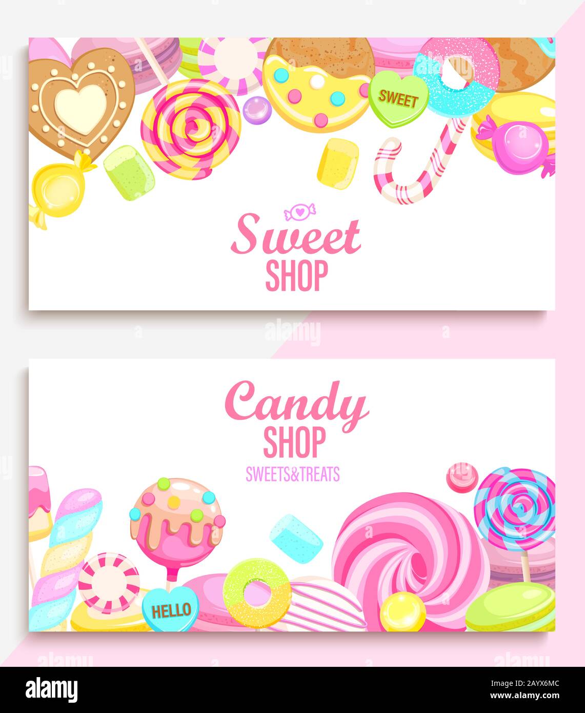 Set of candy and sweet shop banners Stock Vector Image & Art - Alamy