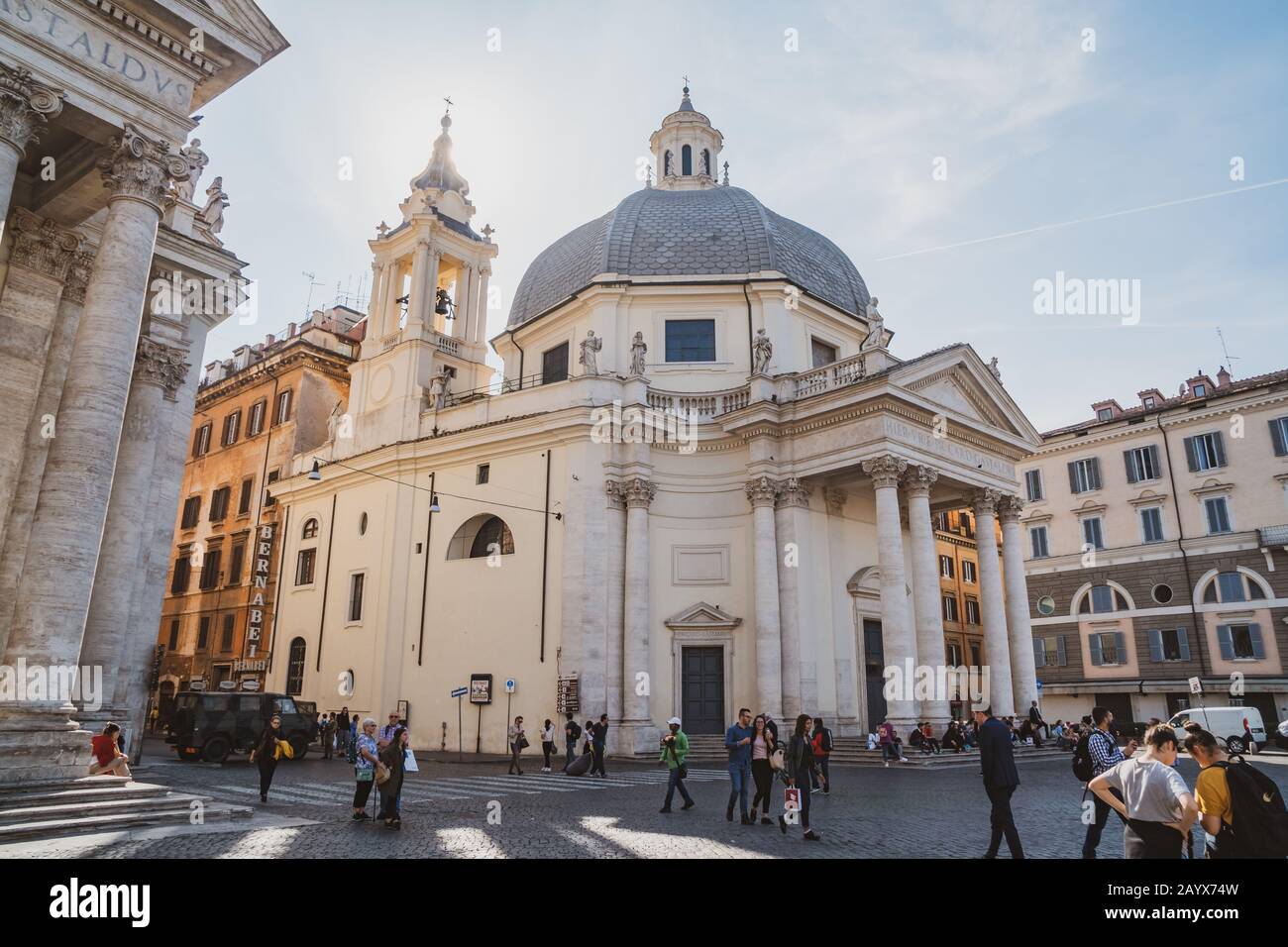 Rome, Italy 28 October 2019 - Santa Maria and Santa Maria dei Miracoli ...
