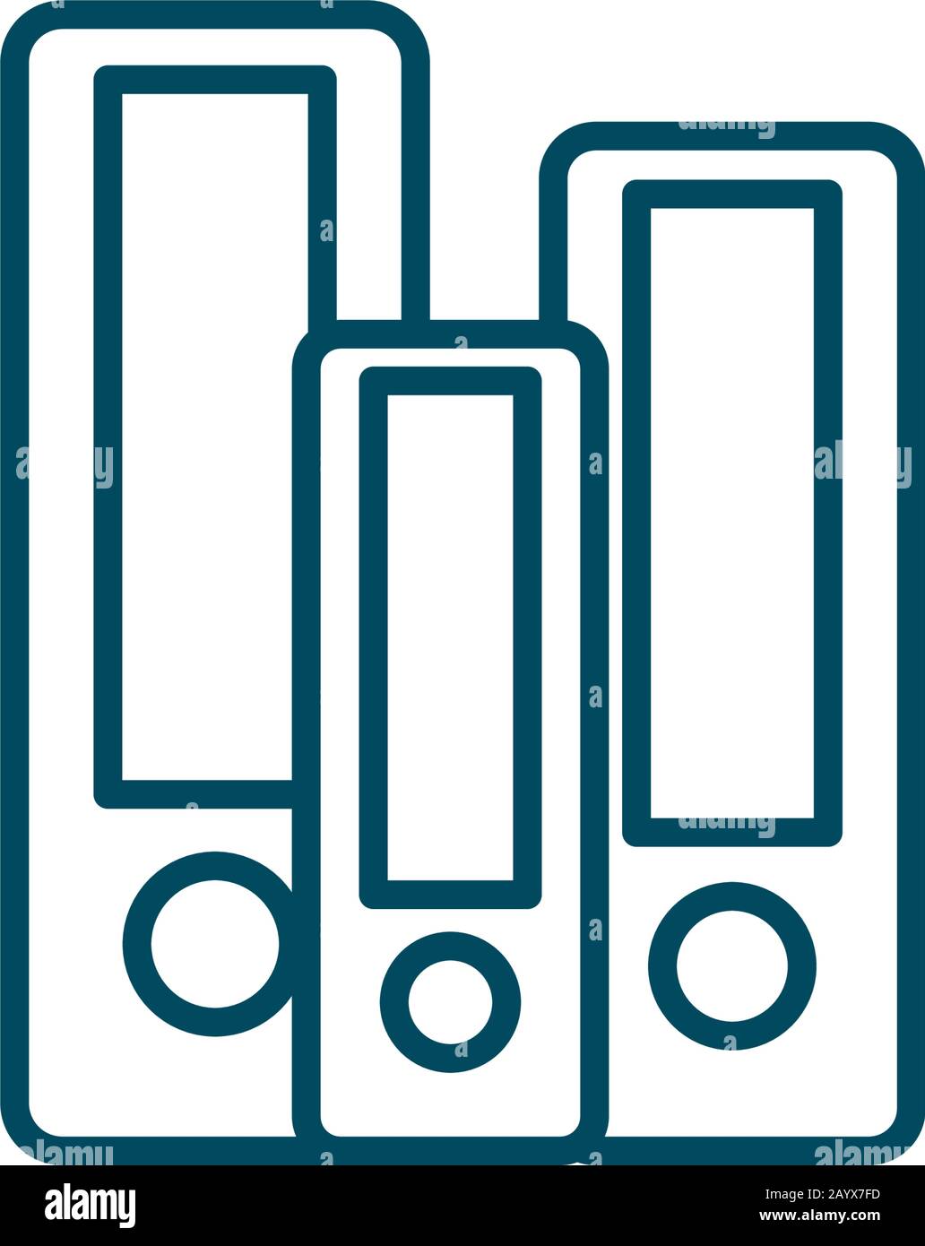 Files line style icon design, Document data archive storage organize business office and ...
