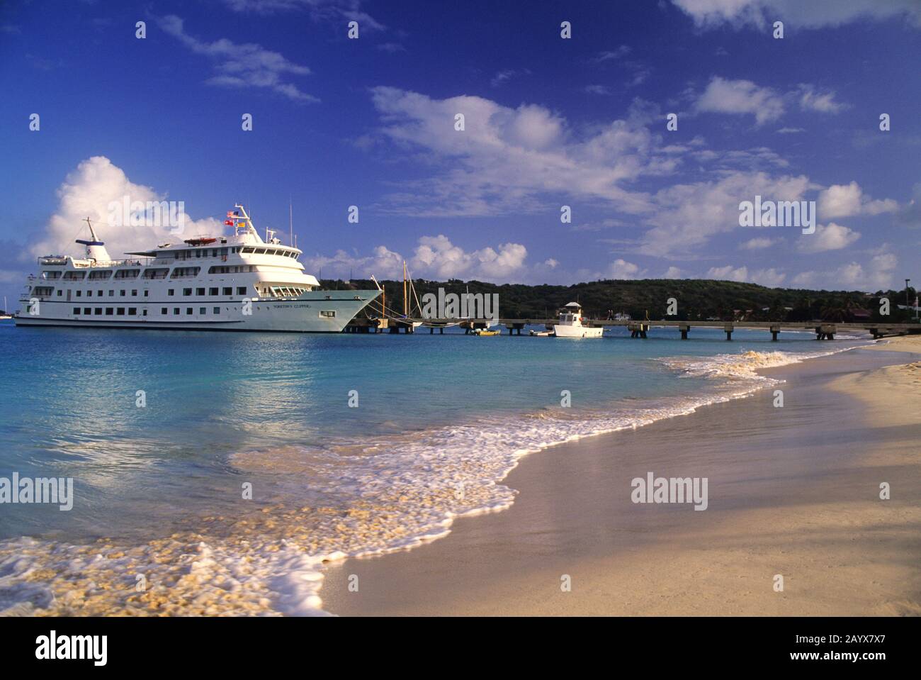 Cruise ship Americana (former Yorktown Clipper) docked in Anguilla with ...