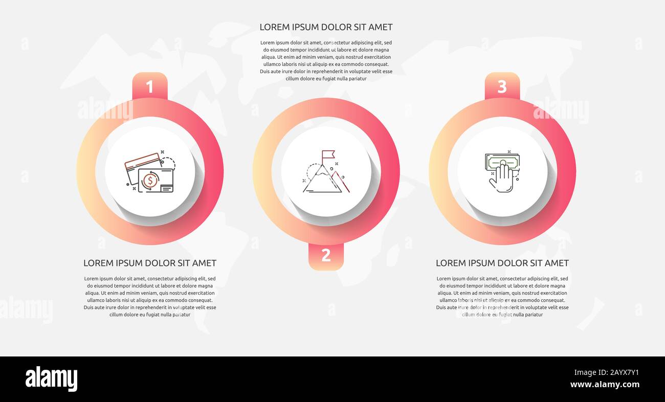 Vector template circle infographics. Business concept with 3 options and parts. Three steps for ...