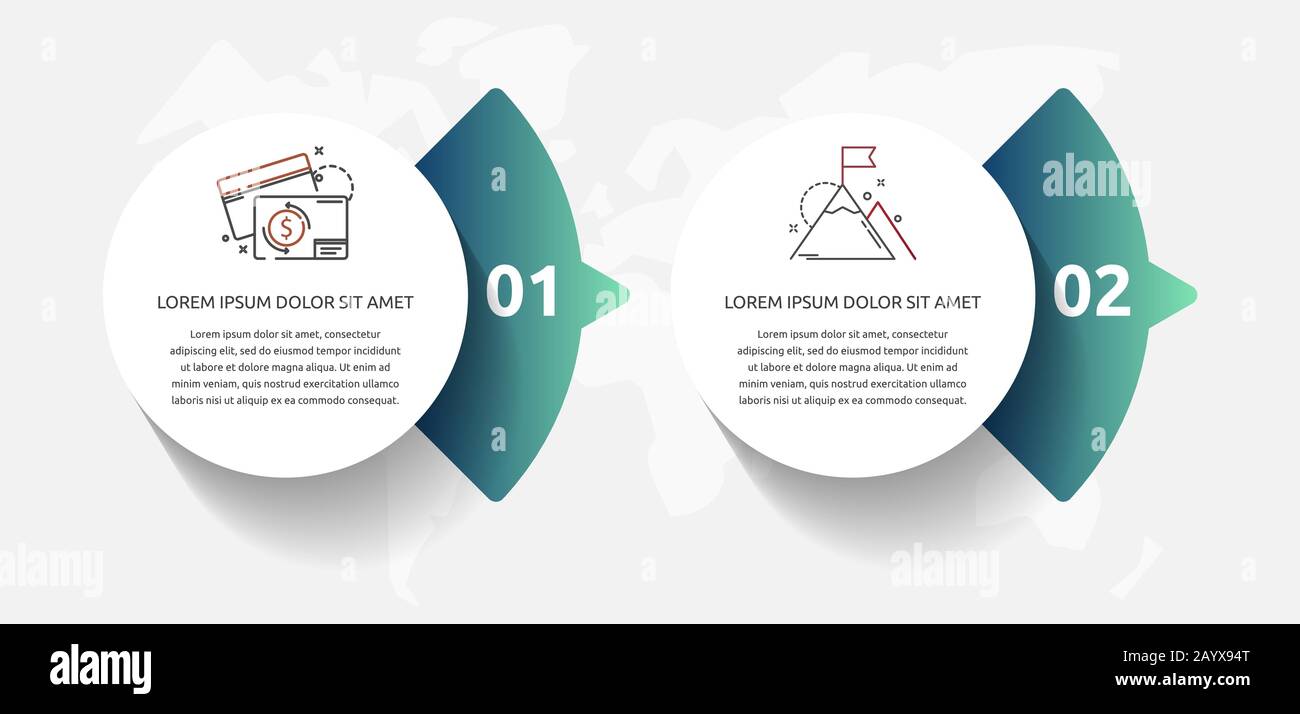 Vector template circle infographics. Business concept with 2 arrows and ...