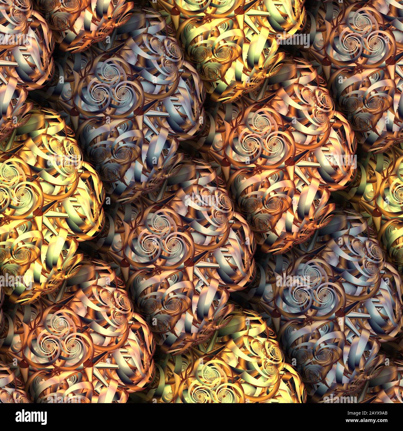 Luxury background tile with embossed fractal render Stock Photo - Alamy