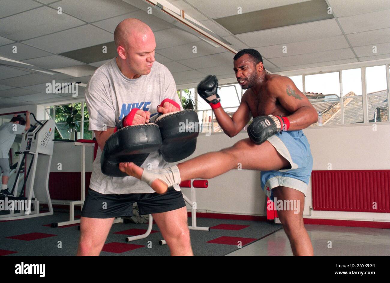 Kick Boxer training in the gym Stock Photo - Alamy
